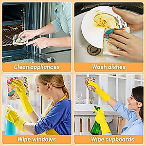 Lucomb 8 Pack Swedish Dishcloths for Kitchen, Reusable Soft Kitchen Towels Dish Cloths Set Absorbent Sponge Cleaning Washable Quick Drying Bar Hand Washing (Birds Flowers)