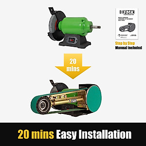 KFMK 2"x48" Belt Grinder Attachment for Bench Grinders, 2x48 Inch Belt and 7 Inch Disc Sander Attachment for Bench Grinders
