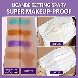 UCANBE Long Lasting Makeup Setting Spray Kit- 6.76 Fl oz Hydrating Matte Finish Mist Lightweight Face Make up Fixer +Travel Size Spray Bottle+Sponge Puff Makeup Set