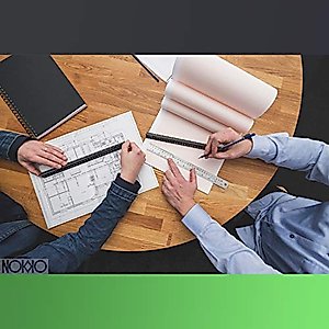 NOKKO Architectural and Engineering Scale Ruler Set - Professional Measuring Kit for Drafting, Construction - Imperial and Metric Conversion Table Included - Laser-Etched Markings, Anodized Aluminum