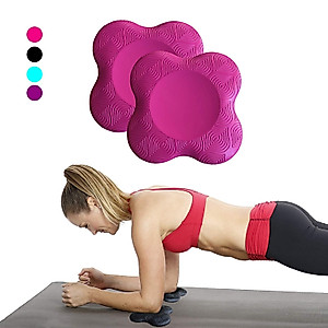 Zealtop Yoga Knee Pad Cushion Extra Thick for Knees Elbows Wrist Hands Head Foam Yoga pilates work out kneeling pad (Rose red 2 Packs)