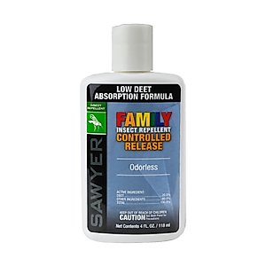 Sawyer Products 20% DEET Premium Family Insect Repellent Controlled Release , White, 4-Ounce