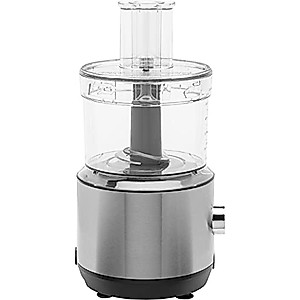 GE Food Processor | 12 Cup | Complete With 3 Feeding Tubes, Stainless Steel Mixing Blade & Shredding Disc | 3 Speed | Great for Shredded Cheese, Chicken & More | Kitchen Essentials | 550 Watts