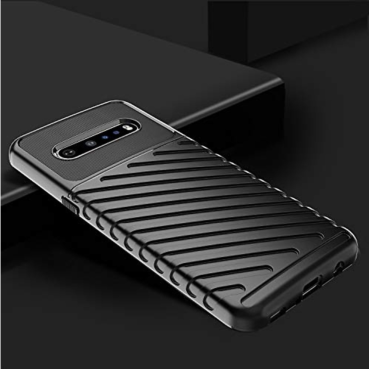 Sucnakp for LG V60 Thinq Case LG V60 Case Shock Absorption Anti Scratch Heavy Duty Durable Drop Protection Cell Phone Cover for LG V60 Thinq（LT Black）