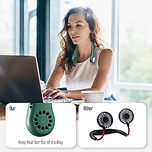 Portable Neck Fan, Hands-Free Bladeless Wearable Personal Fan - Rechargeable Battery Operated 360° Cooling Mini USB Fan for Kids, Men, Women, Mom, Dad, Office, Travel, Sports, Household, Outdoor Gift