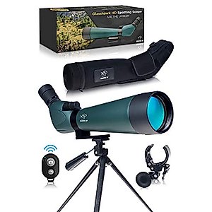 HD Spotting Scope with Tripod 20-60x80mm + LTE 4G Cellular Trail Cameras - BAK 4 Prism Spotting Scopes for Target Shooting Hunting Astronomy Bird Watching - 100% Waterproof Shockproof IP67