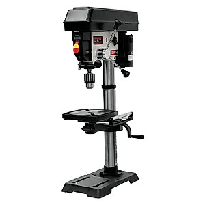 JET JWDP-12, 12-Inch Benchtop Drill Press (716000) and Wilton LP4 Low Profile Drill Press Vise, 4" Jaw Width (11744)