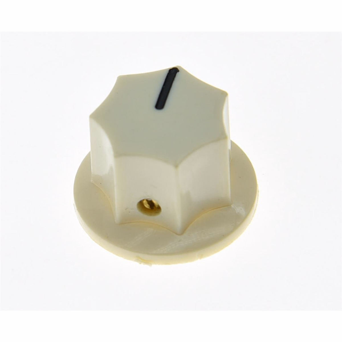 KIAISH Set of 3 Aged White Brass Insert USA Spec 1/4" Large and Small Knobs Bass Knobs for Jazz J Bass