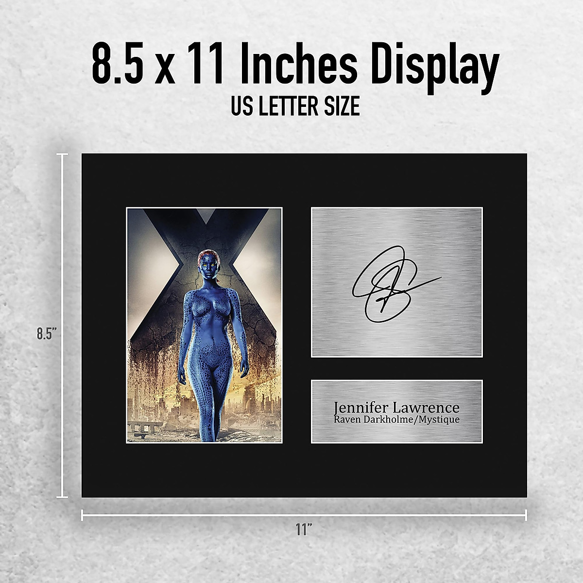 HWC Trading Jennifer Lawrence X-Men Raven Darkholme/Mystique Gifts Printed Signed Autograph Picture for Movie Memorabilia Fans - US Letter Size