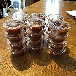 Hedume 300 Sets 4oz Portion Cups with Lids, BPA-free Clear Disposable Plastic Cups for Souffle, Jello, Meal Prep, Portion Control, Salad Dressing, Slime, Condiment Container