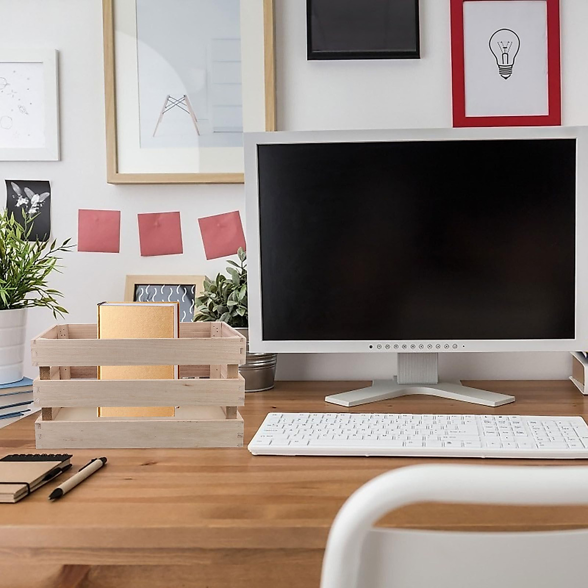 Garneck 1pc Wooden Storage Box Display Basket Storage Bins Bamboo Storage Cabinet Wooden Barrel Planter Unfinished Crates for Craft Wooden Key Organizer Fruit Crates Desktop Container