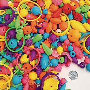 1000+ Snap Pop Beads for Girls Toys - Kids Jewelry Making Kit Pop-Bead Art and Craft Kits DIY Bracelets Necklace and Rings Toy for Age 3 4 5 6 7 8 Year Old (Large)