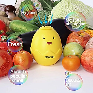 SUIGDRR Fridge Deodorizer Fresheners Smell Odor Eliminator,Cute Chick Refrigerator Freezer Deodorizer Odors Absorber Remover (yellow)
