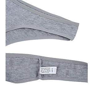 ELACUCOS 6 Pack Women's Thongs Cotton Breathable Panties Underwear Basics Large