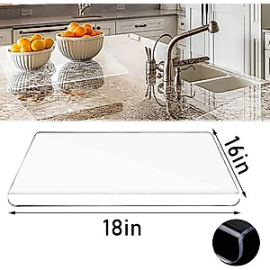 Acrylic Cutting Boards For Kitchen Counter Clear Acrylic Cutting Board Kitchen Countertop With Acrylic Cutting Board Countertop Protector, Home And Restaurant (Transparent)