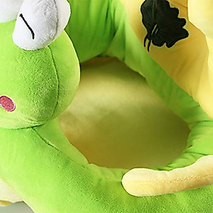 Blublu Park Baby Sofa Chair Soft Plush Cartoon Animals Baby Support Chairs Learning to Sitting Up Plush Shell Chairs, Green Frog