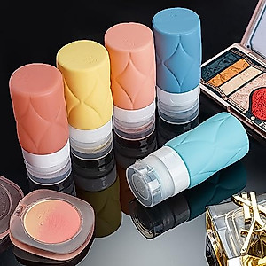 SUDDHO Travel Bottles for Toiletries, 2oz Travel Size Containers, Tsa Approved,Leak Proof Squeezable Silicone Travel Size Bottles for Shampoo Conditioner Lotion(5Pack)