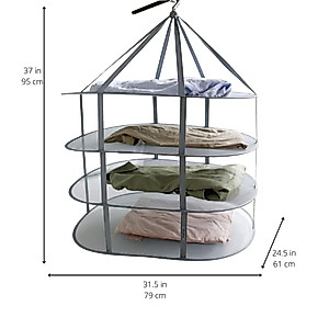 JY LIVING Large Folding Laundry Drying Rack, Clothes Drying Rack, Portable Sweater Drying Rack, Mesh Hanging air Dryer, Lay fold Flat Dry Hanger for Indoor Outdoor, Delicates, Towel, Socks,Swimsuit