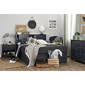 South Shore Ulysses Mates Bed with 3 Drawers, Full 54-inch, Blueberry