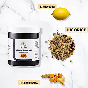 DR LABO'S Brightening African Black Soap Paste Pure And Natural Facial Treatment For Acne, Dry Skin, Scars, Burns, Rashes Cleansing Soap To Exfoliate & Remove Dead Skin Cells Weight (400Gm)