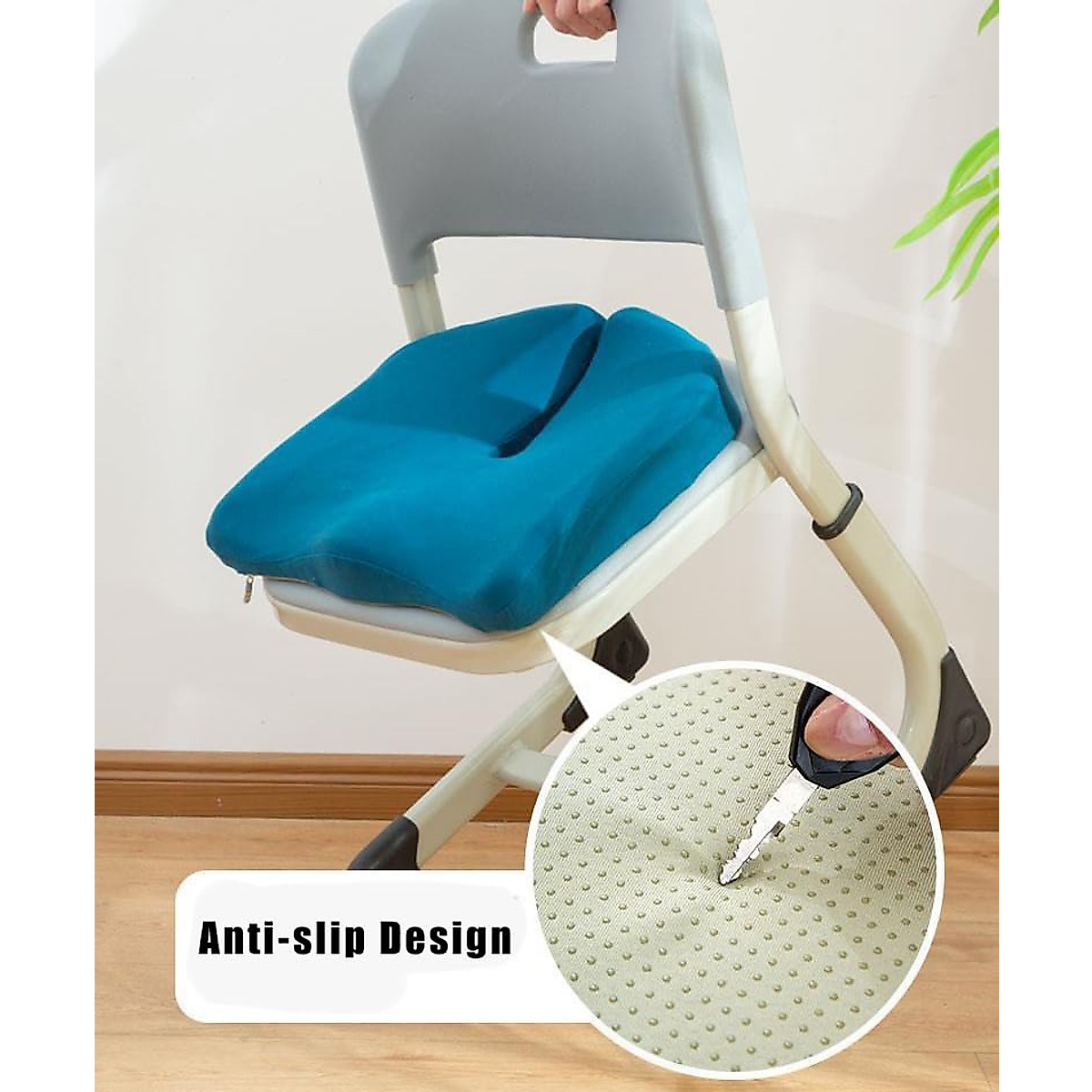 Libiyi Seat Comfort Pro, Libiyi Non-Slip Comfort Cushion Pad, Ergonomic Seat Cushion for Hip and Back Pain Office Chair, Memory Foam Seat Cushion for Chair,Car Back Pad Support for Chair (Blue)