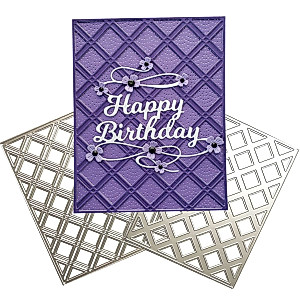 Ammsochy Cutting Dies 3D Backgrounds Frame Metal Stencils Scrapbooking Tools DIY Craft Carbon Steel Embossing Template for Paper Card Making Album Arts Crafts Supplies (Rhombus Layering)