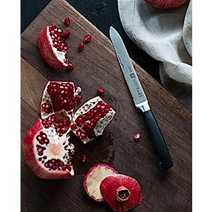 ZWILLING Four Star 5-inch Serrated Utility Knife, Black