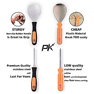 7Felicity Professional Halloween Pumpkin Carving Kit, Anti-Slip Rubber Handle, 9 Piece Stainless Steel Pumpkin Carving Tools Knife Set for Halloween DIY Decoration, with Storage Bag