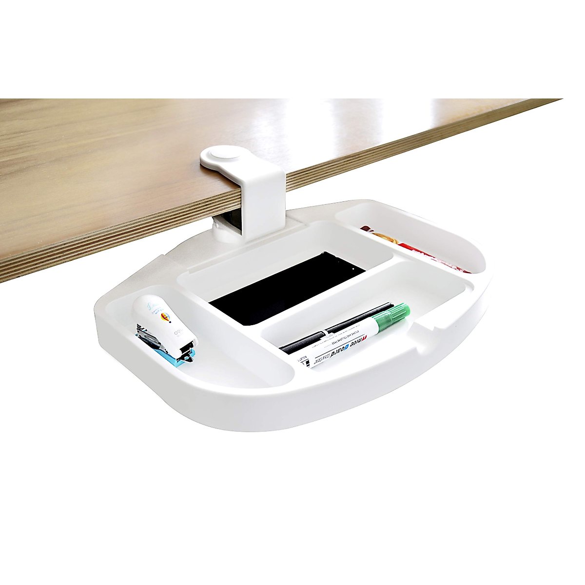 ApexDesk Clamp-On Under Desk 360-Degree Swivel Drawer - Perfect Office Storage Accessory For Your Existing Standing Desk (Clamp-On Desk Drawer - White)