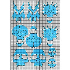 SKL1005P Super Skulls Vinyl Paint Mask/Stencil Kit for R/C, RC, Radio Controlled Vehicle Body