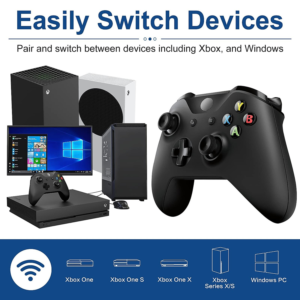 NINIFEI Xbox Controller, Replacement for Wireless Xbox One Controller, Xbox Series Controller Compatible with Xbox Series X|S, Xbox One, Windows 7/8/10, Xbox 1 Controller with Screenshot