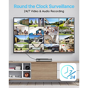 ZOSI 16CH 4K POE Security Camera System,H.265+ 16 Channel 8MP CCTV NVR with 4TB HDD for 24/7 Recording,10 x Wired 5MP PoE IP Cameras Outdoor Indoor,80ft Night Vision,Motion Alerts,Remote Access