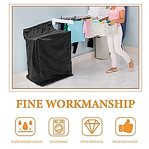 Zerodeko Washing Machine Cover Washer Dryer Cover Waterproof Thickening Oxford Cloth Front Load Machine Cover Cushion Sleeves for Indoor Outdoor