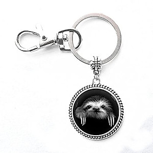 Sloth Keychain Sloth Key Ring Sloth Charm Sloth Gift Stocking Stuffer Christmas Gift Birthday GiftJV273