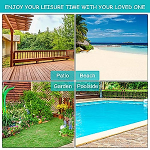 Tangkula Patio Wicker Lounge Chair, Outdoor Rattan Adjustable Reclining Backrest Lounger Chairs, Modern Outside Rattan Chaise with Seating and Back Cushion (2, Turquoise)