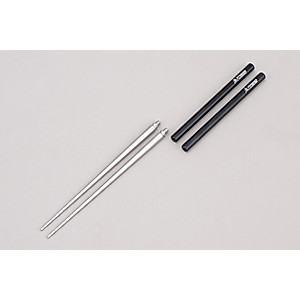 TSUNAGI Chopsticks, Lightweight, 9.1 inches (23 cm), Stylish, Outdoor, Camping, BBQ, Titanium, Aluminum, Made in Japan, Tsubamesanjo, Split Type, Foldable, Compact, Storage Case Included, Black