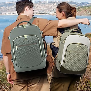 LOVEVOOK Travel Backpack for Women, Carry on Backpack Personal Item Travel Bag, 40L Travel Backpack Carry on Flight Approved, 17 Inch Waterproof Laptop Daypack for Weekender Gym Hiking