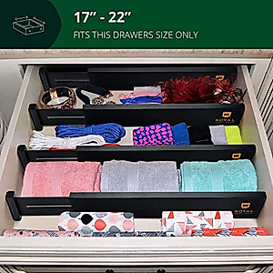ROYAL CRAFT WOOD Black Drawer Dividers 22IN and Expandable Utensil Drawer Organizer