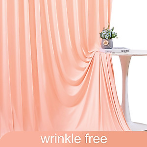 10x10 Peach Backdrop Curtain for Parties Baby Shower Wrinkle Free Peach Photo Curtains Backdrop Drapes Fabric Decoration for Wedding Birthday Party 5ft x 10ft,2 Panels