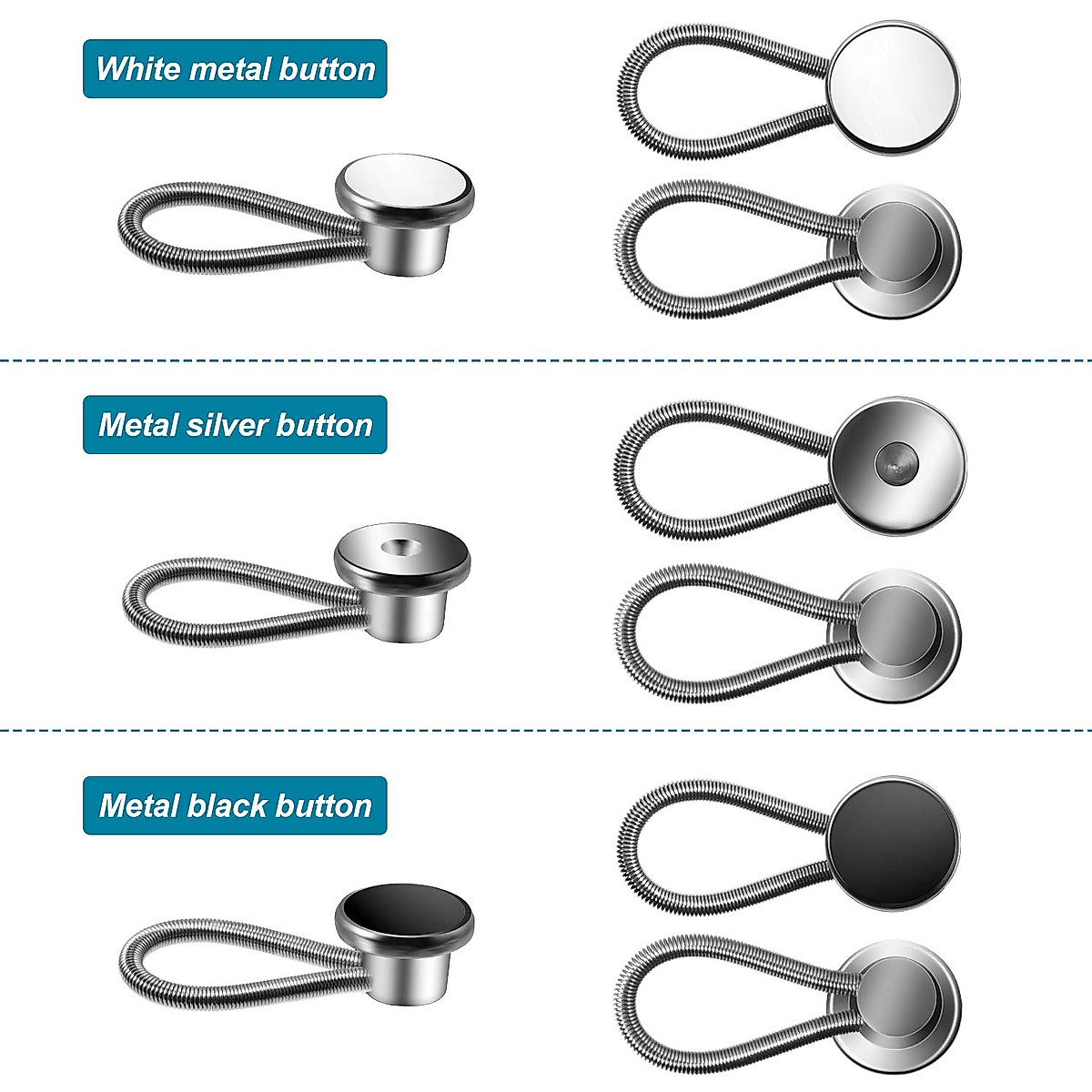 WILLBOND 24 Pieces Collar Extenders Elastic Button Extender Neck Extenders for Shirt Pants Dress Trouser Favors