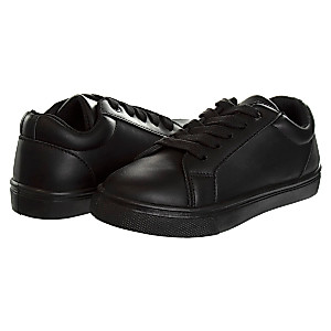 French Toast Boys Girls Shoes-Unisex Athletic Casual Dress Kids School Uniform Loafer Oxford Canvas Tennis Sneakers, Black-2, 2 US Big