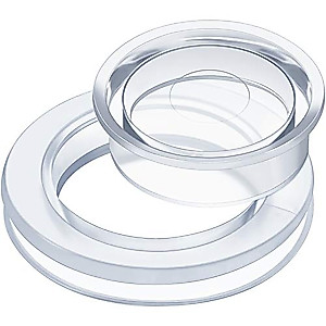 2 Inch Patio Table Umbrella Hole Ring with Cap Set Silicone Transparent Umbrella Thicker Hole Ring Plug and Cap Set for Outdoor Patio Garden Beach Table Umbrella Plug (Clear,1 Set)