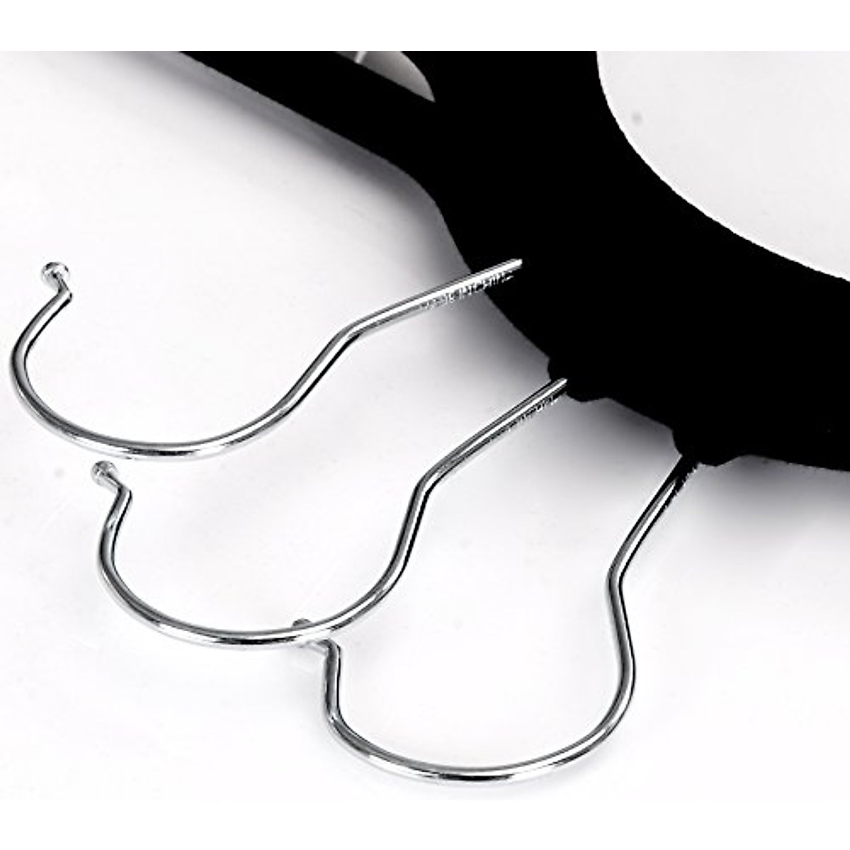 Zoyer Velvet Skirt Hangers (12 Pack, Black)- Non Slip Velvet Pants Hangers with Metal Clips, 360° Swivel Hook, Durable Thin Coat Hangers- Space Saving Velvet Dresses Hangers, Shirt & Clothes Hanger.