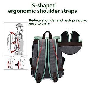 Lukvuzo Japanese Anime Backpacks Canvas Shoulders bag 3D Print Daypack Schoolbag Laptops Back Pack for Anime Fans (10.6"x4.7"x16.5",Green)