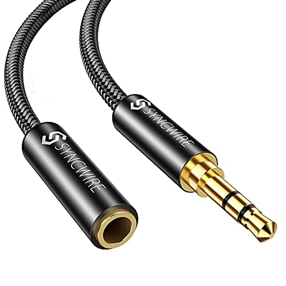 SYNCWIRE Headphone Y Splitter Nylon Braided Extension Cable (3.5mm Male to 2 Female), Headphone Extension Cable (3.5mm Male to Female)