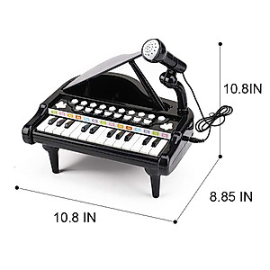 Piano Toy Keyboard for Baby & Toddlers Birthday Gift Toy for 1 2 3 4 Year Old Kids Toy Piano 24 Keys, Black