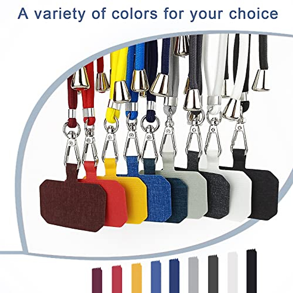 Universal Cell Phone Lanyard IOXQP, 2 × Universal Phone Lanyard,4× Phone Lanyard Pads,Black Nylon Adjustable Neck Strap Compatible with All Smartphone-JHS