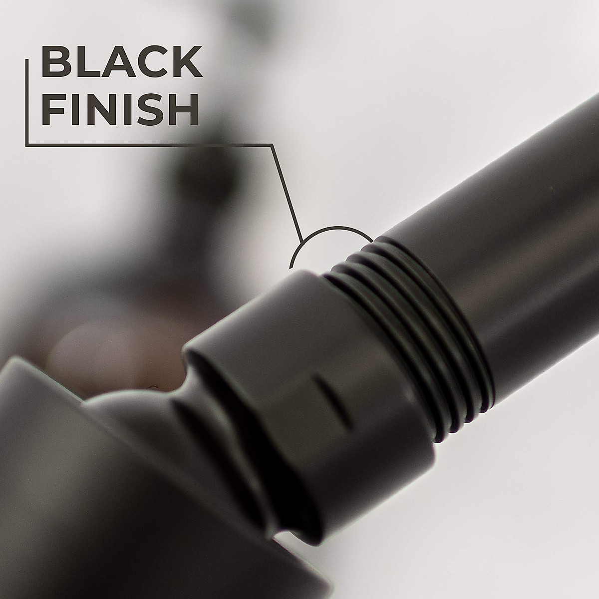 L-Shaped Shower Arm Extension, 12-Inch Length, Great for Rainfall and Adjustable Showerheads, Matte Black Finish