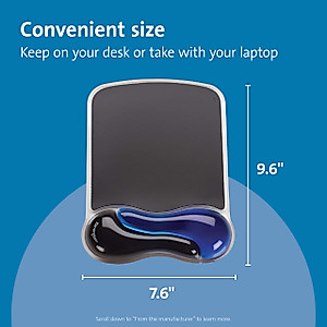Kensington Duo Gel Mouse Pad with Wrist Rest - Blue (K62401AM)