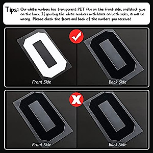 22 Pieces Iron on Numbers T Shirt Heat Transfer Numbers 0 to 9 Jersey Numbers Soft Iron on Numbers for Team Uniform Sports T Shirt Football Basketball Baseball (White,8 Inch)